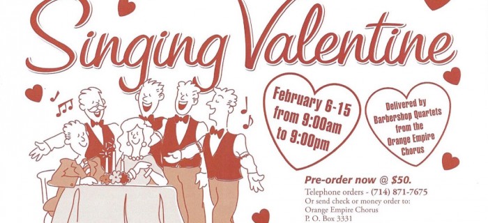 Singing Valentines - Feb 06, 2016 | Orange Empire Chorus